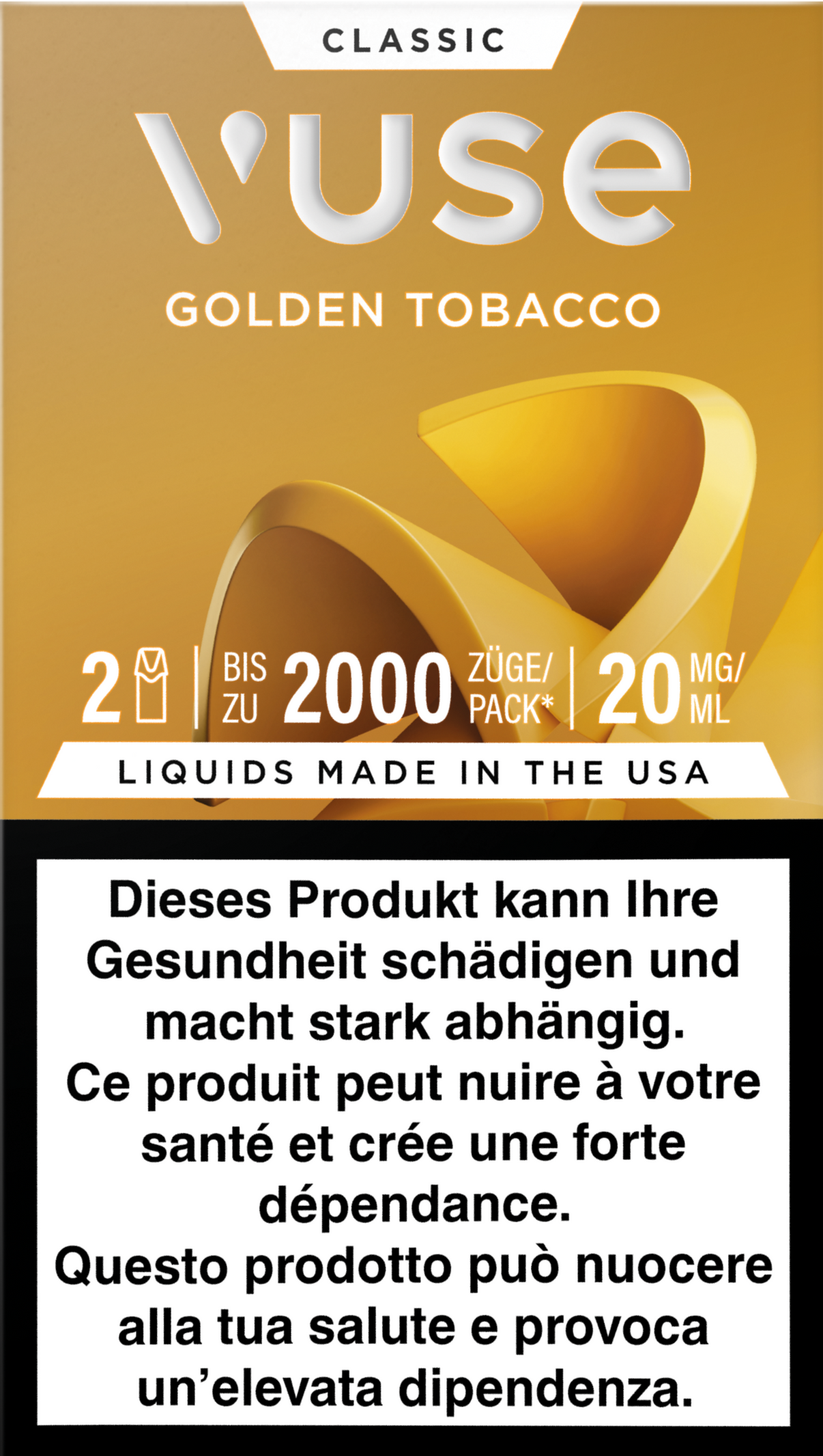 Vuse Pod Golden Tobacco 20mg 2pods – k kiosk Tabakshop